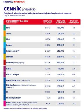 Cenník | SK 02/2025 | Skylink TV