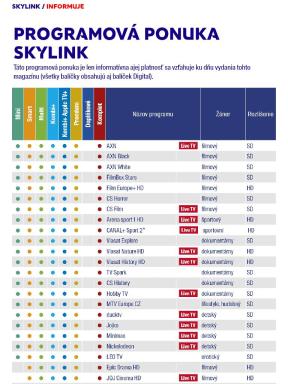 Programy – Kompletná ponuka | SK 03/2025 | Skylink TV