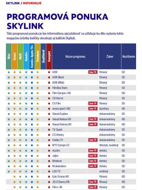 Programy – Kompletná ponuka | SK 11/2024 | Skylink TV