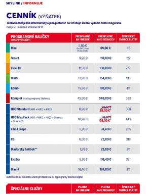 Cenník | SK 15/2021 | Skylink TV