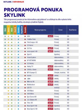 Programy – Kompletná ponuka | SK 24/2022 | Skylink TV